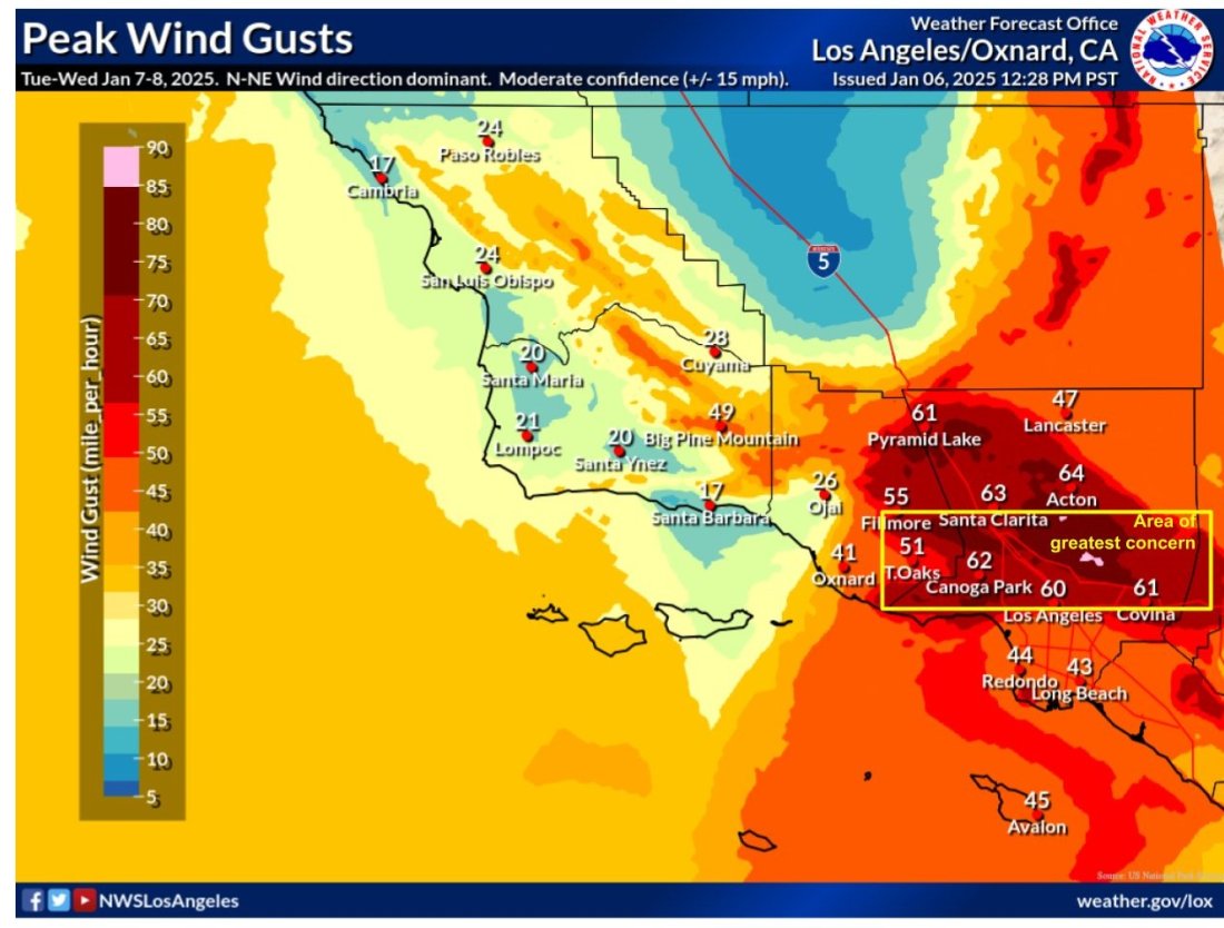 Severe Windstorm and Extreme Fire Weather Predicted to Hit All of Los ...